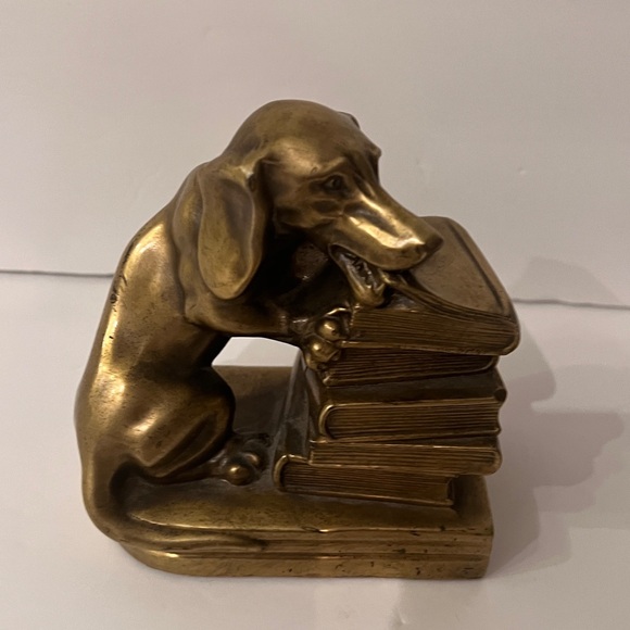 PM | Accents | Dachshund Wiener Dog Brass Bookend Paperweight Vintage ...